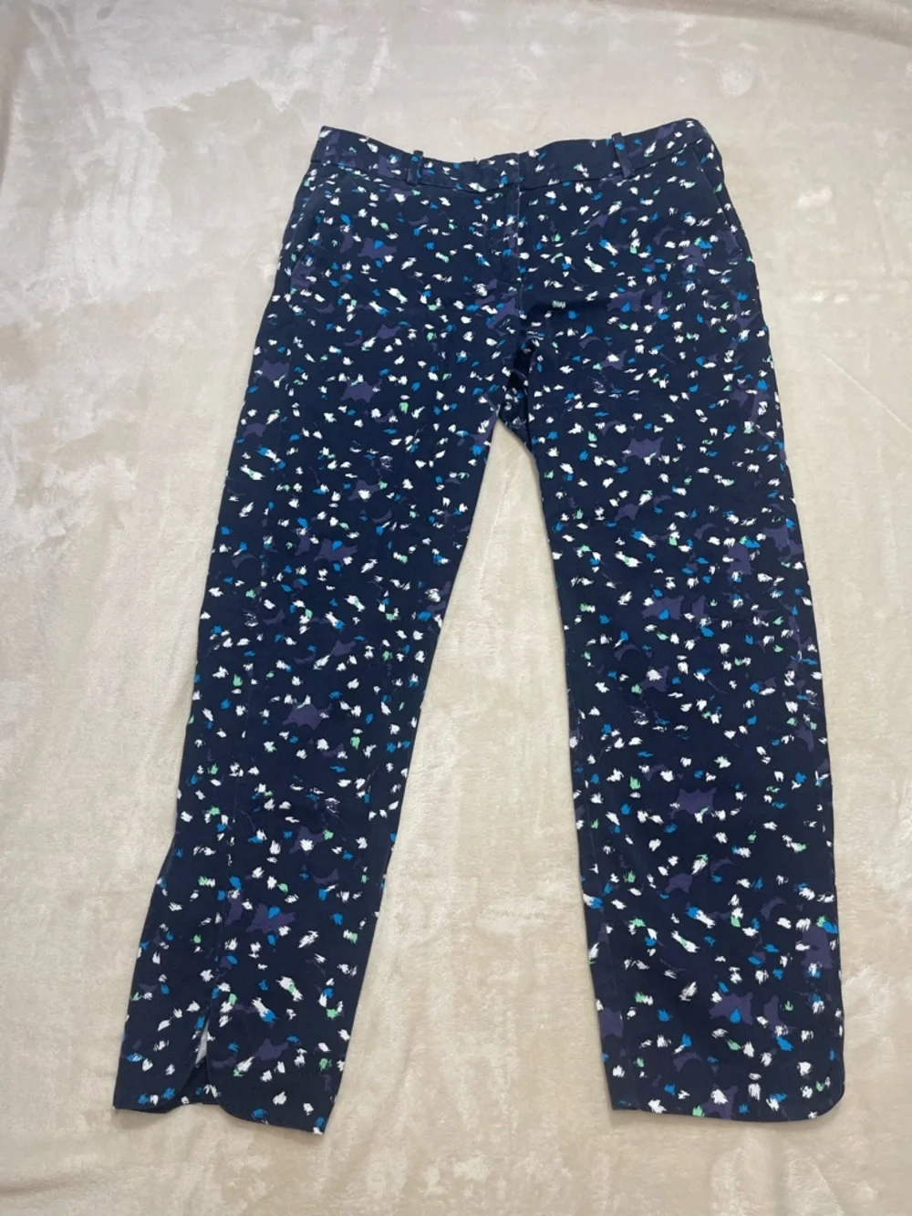 Pants & Jumpsuits | Jcrew Navy Printed Slim Crop Pants Womens Size 6 ...